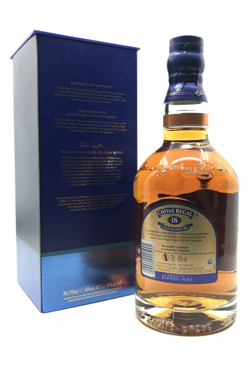 Chivas Regal 18 Jahre Gold Signature - Blended Scotch Whisky - 40% vol. Alk. - 0,7l
